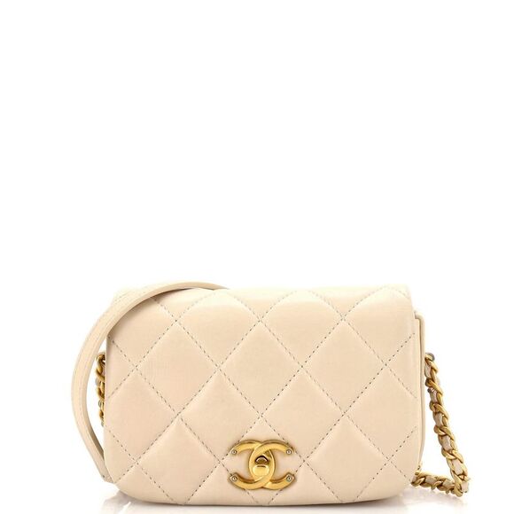 CHANEL | Bags | Chanel Nailed Cc Full Flap Bag Quilted Calfskin Mini ...